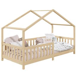 Idimex Hausbett, Natur, Holz, Kiefer, Mode, 96x138x206 cm, FSC Mix, Kinder- & Jugendzimmer, Kinderm&ouml;bel, Kinderbetten, Hausbetten