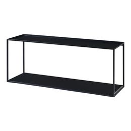 [en.casa] Wandregal, Schwarz, Metall, 2 F&auml;cher, 90x35x25 cm, Wohnzimmer, Regale, Wandregale