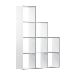 VICCO Treppenregal, Wei&szlig;, Holzwerkstoff, 9 F&auml;cher, Rechteckig, 103.5x144x29 cm, Wohnzimmer, Raumteiler & Paravents, Raumteiler