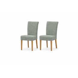4-Fu&szlig;stuhl Home Affaire "Queen Polsterstuhl", grau (castor 9751, eichefarben), B:47cm H:93cm T:64cm, Massivholz, Spanplatte, St&uuml;hle, verschiedene Bez&uuml;ge, Gestell Massivholz