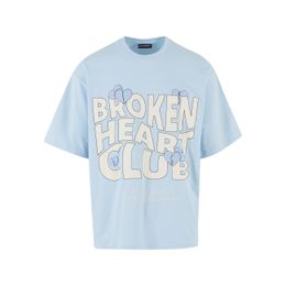 T-Shirt 2Y STUDIOS "2Y Studios Herren 2Y Broken Heart Club Oversize Tee", Jungen, Gr. S, blau, 100% Baumwolle, bedruckt, relaxed fit, Rundhals, Shirts T-Shirt