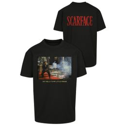 T-Shirt "Upscale by Mister Tee Herren Scarface Little Friend Oversize Tee", Jungen, Gr. M, schwarz, 100% Baumwolle, UPSCALE BY MISTER TEE, bedruckt, oversize, Rundhals, Shirts T-Shirt