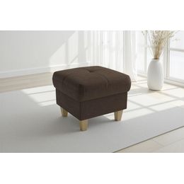 Sit & More Polsterhocker SIT & MORE, nuss, B:58cm H:48cm T:58cm, 100% Polyester, Hocker, Polsterhocker