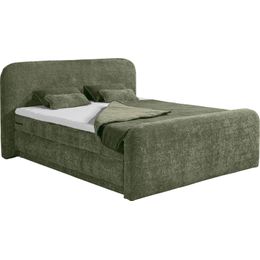 Boxspringbett ED EXCITING DESIGN "Arusa", gr&uuml;n (winter moss), B:204cm L:230cm, 100% Polyester, Komplettbetten, Boxspringbett
