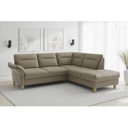 Sit & More Ecksofa SIT & MORE "Pamela", beige (savannah), B:218cm H:90cm T:212cm, 100% Polyester, Sofas, Ecksofa, Liegefl&auml;che aus Originalstoff