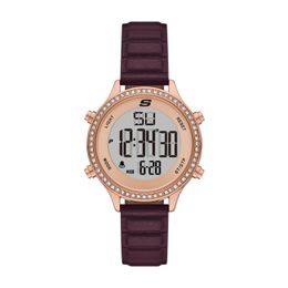 Chronograph Skechers "ALISO", weinrot, Armbanduhren, Damen, Chronograph, Quarzuhr, Armbanduhr, Damenuhr, digital, Tag, Wochentag, Monat