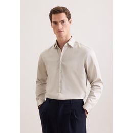 Businesshemd Seidensticker "Schwarze Rose", Herren, Gr. L (41), normale &Auml;rmell&auml;ngen, beige, 100% Baumwolle, unifarben, regular fit, 2-Knopf-Manschette, Hemden, Regular 1/1 Kentkragen Uni