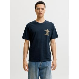 Jack & Jones T-Shirt JACK & JONES "JPRBLULUKE SS TEE", Jungen, Gr. XL, schwarz (sky captain), Jersey, Obermaterial: 100% Baumwolle, bedruckt, regular fit normal, Rundhals, Shirts T-Shirt