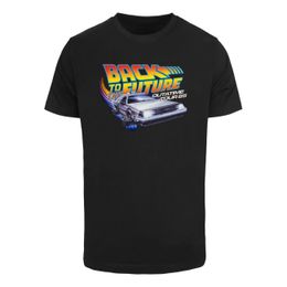 T-Shirt Merchcode "Merchcode Herren Outatime 85 Tee", Jungen, Gr. XL, schwarz, 100% Baumwolle, bedruckt, normal, Rundhals, Shirts T-Shirt