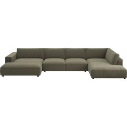 Wohnlandschaft Musterring "MR LUCIA, das ultimative Raumwunder von Musterring", oliv, B:434cm H:81cm T:224cm, 95% Polyester, 5% Nylon, Sofas, Wohnlandschaft, Gigantische Fl&auml;che, erstklassige Kammerkissen & Luxus-Komfort