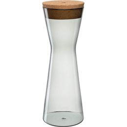 Vorratsdose Leonardo "FORMA X, mit Korkdeckel", transparent, grau, natur, H:30,5cm &Oslash;:11cm, Borosilikatglas, Kork, Lebensmittelaufbewahrungsbeh&auml;lter, Vorratsdose, sp&uuml;lmaschinenfest