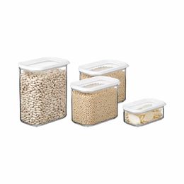 Vorratsdose Mepal "Vorratsdosen Modula 4er Set", wei&szlig;, B:2cm H:2cm L:2cm, Kunststoff, Lebensmittelaufbewahrungsbeh&auml;lter, Vorratsdose
