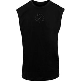 T-Shirt Merchcode "Merchcode Spring - Leaf Clover Flower Sleeveless Tee", Jungen, Gr. XL, schwarz, 100% Baumwolle, unifarben, normal, Rundhals, Shirts T-Shirt
