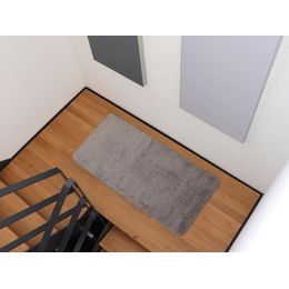 Teppich "MANILA, Made in Netherlands", grau, B:80cm H:10mm L:150cm, Polyamid, PRIMAFLOR-IDEEN IN TEXTIL, Teppiche, Teppich, weicher Kurzflor, Uni Farben, ideal im Wohnzimmer & Schlafzimmer