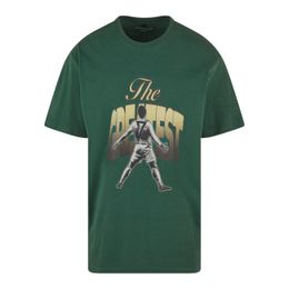 T-Shirt "Upscale by Mister Tee Herren Greatest Heavy Oversize Tee", Jungen, Gr. S, gr&uuml;n, 100% Baumwolle, UPSCALE BY MISTER TEE, bedruckt, oversize, Rundhals, Shirts T-Shirt