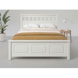 Bett OTTO HOME "Tillian, Bettgestell, Doppelbett, Bettkasten optional, Made in EU", wei&szlig;, B:149,6cm H:103,8cm L:213,1cm, Betten, Bett, aus massiver Kiefer in Kombination mit MDF, FSC, inklusive Lattnerost