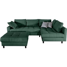 Ecksofa Collection AB, flaschengr&uuml;n, B:274cm H:44cm T:184cm, 100%Polyester, Sofas, Ecksofa, Ecksofa mit Bonnellfederkern, bequemen Kissen & flexibler Ottomane