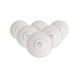 Villeroy & Boch Untertasse VILLEROY & BOCH "Espresso-Untertassen Manufacture-Rock blanc Mickey Mouse &oslash; 12,1 cm 6er Set wei&szlig;", wei&szlig;, B:12,1cm H:2cm L:12,1cm T:12,1cm &Oslash;:12,1cm, Speiseteller, Sp&uuml;lmaschinenfest, Mikrowellensicher
