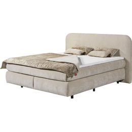 Boxspringbett ED EXCITING DESIGN "Elbrus", cream, B:204cm L:216cm, 100% Polyester, Komplettbetten, Boxspringbett