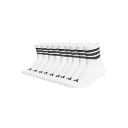 Kurzsocken adidas originals "Socken 3-Stripes Cushioned Sportswear Mid-Cut Socks 9P 9er Pack", Herren, Gr. 40-42, wei&szlig;, Obermaterial: 58% Baumwolle CO. 39% Polyester PES. 2% Elasthan EL. 1% Polyamid PA., Socken