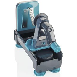 Spiralschneider Leifheit "3222", blau (t&uuml;rkis), B:11,5cm H:30,6cm T:13,6cm, Zerkleinerer, f&uuml;r den Tisch