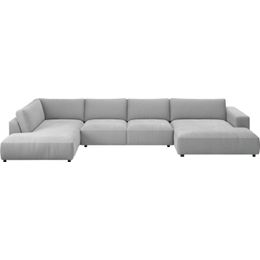 Wohnlandschaft Musterring "MR LUCIA, das ultimative Raumwunder von Musterring", grau, B:434cm H:81cm T:224cm, 100% Polyester, Sofas, Wohnlandschaft, Gigantische Fl&auml;che, erstklassige Kammerkissen & Luxus-Komfort