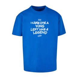 T-Shirt "Upscale by Mister Tee Herren Like A Legend Oversize Tee", Jungen, Gr. M, cobaltblau, 100% Baumwolle, UPSCALE BY MISTER TEE, bedruckt, oversize, Rundhals, Shirts T-Shirt