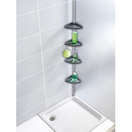Duschablage Wenko "Teleskop Duschecke Compact", bunt (silberfarben, grau), B:26cm H:275cm T:20cm, Aluminium, Polystyrol, Regale, Duschablage