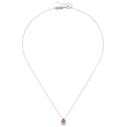 Kette mit Anh&auml;nger "synth. Saphir, Zirkonia wei&szlig;, Silber 925", pink, Giorgio Martello MILANO, Halsketten, Damen, 45cm, Silber 925 (Sterlingsilber)
