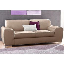 2-Sitzer DOMO collection "Ricardo kubisch, modern & elegant, bequem, Federkern, Breite 204cm", beige (natur), B:204cm H:81cm T:95cm, Sofas