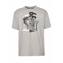 T-Shirt Rocawear "Rocawear Herren Rocawear Grunge T-shirt", Jungen, Gr. S, grau, 10% Viskose, 90% Baumwolle, bedruckt, normal, Rundhals, Shirts T-Shirt