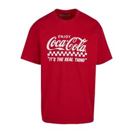 T-Shirt Merchcode "Merchcode Coca Cola Enjoy Coke Oversize Tee", Jungen, Gr. XS, cityrot, 100% Baumwolle, bedruckt, oversize, Rundhals, Shirts T-Shirt