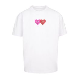 T-Shirt Merchcode "Merchcode Hugs & Love - Two Hearts Heavy Oversize Tee", Jungen, Gr. M, wei&szlig;, 100% Baumwolle, bedruckt, oversize, Rundhals, Shirts T-Shirt