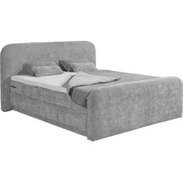 Boxspringbett ED EXCITING DESIGN "Arusa", grau, B:204cm L:230cm, 100% Polyester, Komplettbetten, Boxspringbett