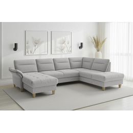 Sit & More Wohnlandschaft SIT & MORE "Pamela", silber, B:292cm H:90cm T:212cm, 100% Polyester, Sofas, Wohnlandschaft