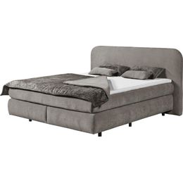 Boxspringbett ED EXCITING DESIGN "Elbrus", stone, B:204cm L:216cm, 100% Polyester, Komplettbetten, Boxspringbett