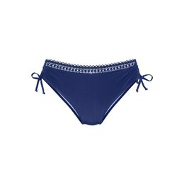 Bikini-Hose s.Oliver "Aiko", Damen, Gr. 38, N-Gr, marine, Microfaser, Microfaser, Polyamid, Badehosen Bikini-Hose, mit H&auml;keloptik
