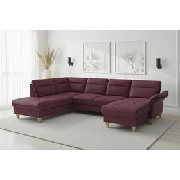 Sit & More Wohnlandschaft SIT & MORE "Pamela", bordeaux, B:292cm H:90cm T:212cm, 100% Polyester, Sofas, Wohnlandschaft, Liegefl&auml;che aus Originalstoff