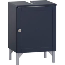 Waschbeckenunterschrank Schildmeyer "Jesper Breite 40,3 cm", blau (nachtblau), B:40,3cm H:58,5cm T:32cm, FSC-zertifizierter Holzwerkstoff, Schr&auml;nke, Waschbeckenunterschrank, T&uuml;r in Landhausoptik, Griff und Beschl&auml;ge aus Metall