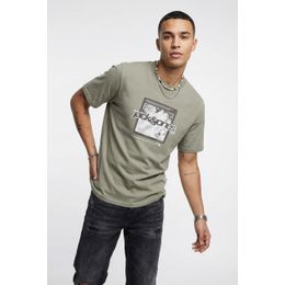 Jack & Jones T-Shirt JACK & JONES "JCOFLARE BRAINDING TEE SS CREW NECK", Jungen, Gr. S, vetiver, Jersey, Obermaterial: 100% Baumwolle, bedruckt, regular fit, Rundhals, Shirts T-Shirt