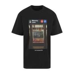 T-Shirt "Upscale by Mister Tee Memory Lane Oversize Tee", Jungen, Gr. S, schwarz, 100% Baumwolle, UPSCALE BY MISTER TEE, bedruckt, oversize, Rundhals, Shirts T-Shirt