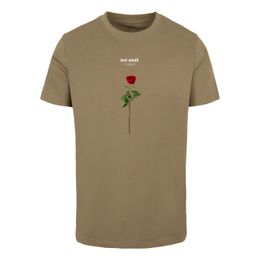 Kurzarmshirt MisterTee "MisterTee Herren Lost Youth Rose Tee", Jungen, Gr. XS, olive, 100% Baumwolle, bedruckt, normal, Rundhals, Shirts