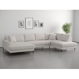 Wohnlandschaft TRENDS BY HG "Summer", b886 memphis 2 cream, B:360cm H:86cm T:195,5cm, 90% Polyester;10% Nylon, Sofas, Wohnlandschaft