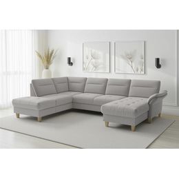 Sit & More Wohnlandschaft SIT & MORE "Pamela", hellgrau, B:292cm H:90cm T:212cm, 95% Polyester 5% Polyamid, Sofas, Wohnlandschaft