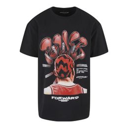 T-Shirt "Upscale by Mister Tee Herren Power Foward 2.0 Oversize Tee", Jungen, Gr. M, schwarz, 100% Baumwolle, UPSCALE BY MISTER TEE, bedruckt, oversize, Rundhals, Shirts T-Shirt