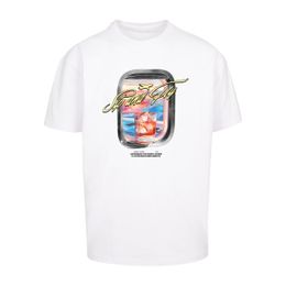 T-Shirt MisterTee "MisterTee Sip&Fly Heavy Oversize Tee", Jungen, Gr. M, wei&szlig;, 100% Baumwolle, bedruckt, oversize, Rundhals, Shirts T-Shirt