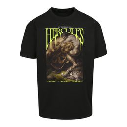 Kurzarmshirt "Upscale by Mister Tee Herren Hercules Oversize Tee", Jungen, Gr. S, schwarz, 100% Baumwolle, UPSCALE BY MISTER TEE, unifarben, oversize, Rundhals, Shirts