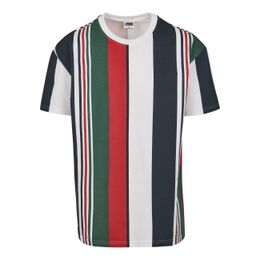 T-Shirt Urban Classics "Urban Classics Herren Heavy Oversized Big AOP Stripe Tee", Jungen, Gr. M, wei&szlig;, navy, 100% Baumwolle, gestreift, oversize, Rundhals, Shirts T-Shirt