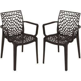 Stapelstuhl Garden Pleasure "CALVERA", schwarz (schwarz, schwarz, schwarz), B:58cm H:81cm T:52cm, Kunststoff, St&uuml;hle, Stapelstuhl, gefertigt ohne Verschraubungen