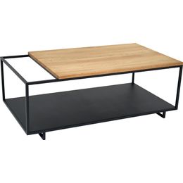 Couchtisch PAROLI "KIMA", braun (wildeiche, schwarz, wildeiche), B:100cm H:40cm T:60cm, Tische, Couchtisch